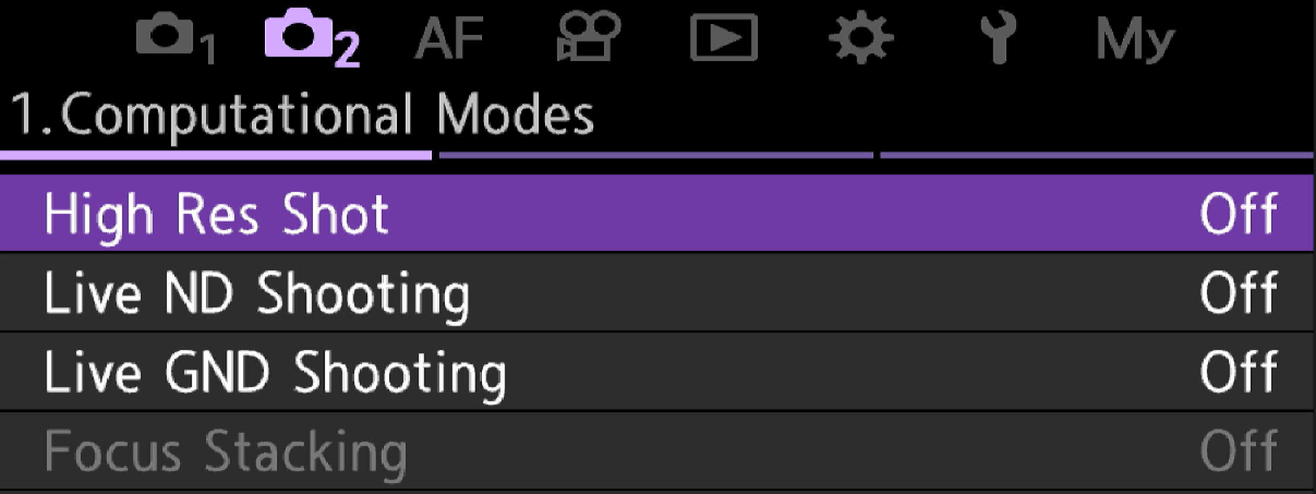 Virtual - OM-1 Computational Modes Menu Guidance - OM Digital Solutions